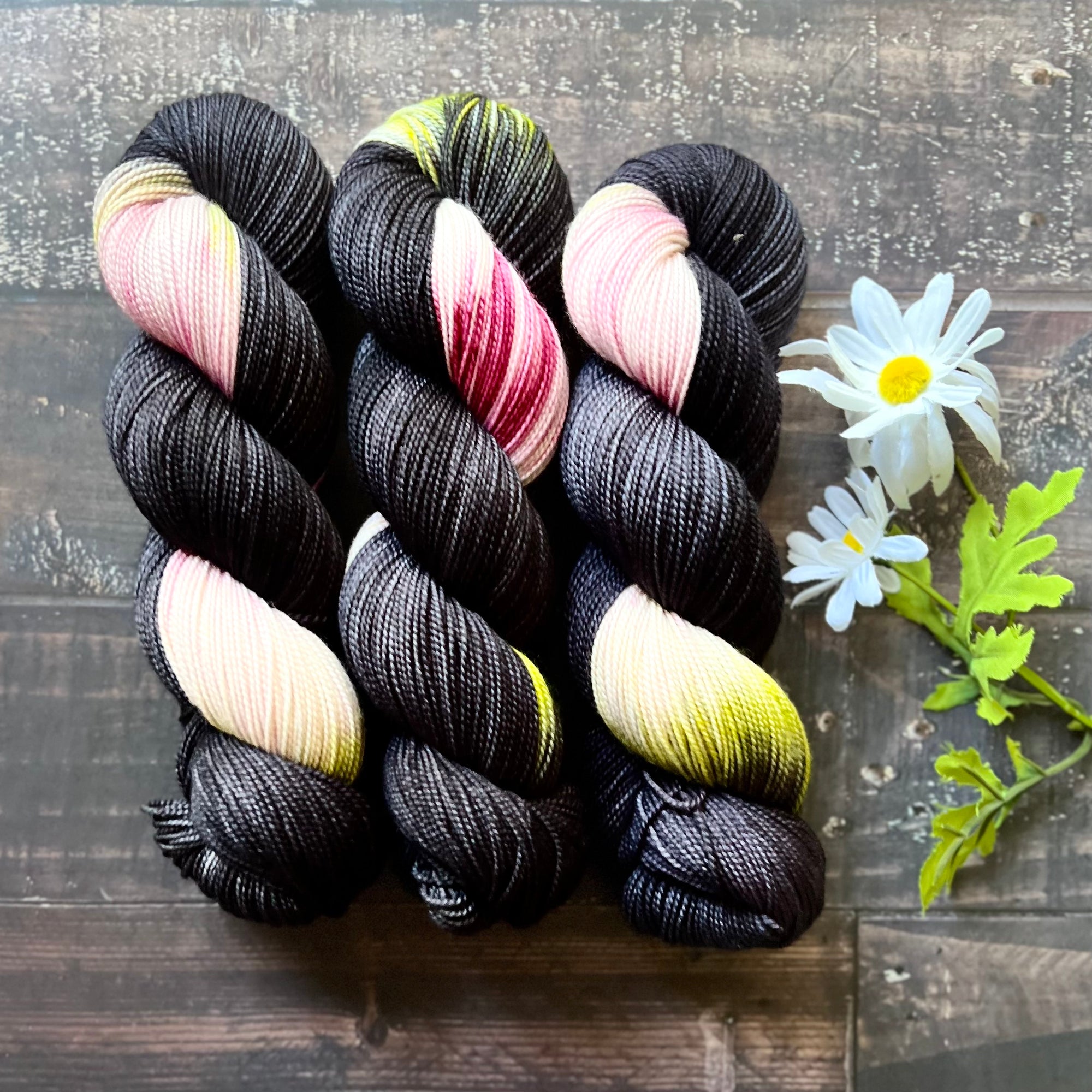 "Black Orchid" Hand-dyed Yarn - achickthatknitz